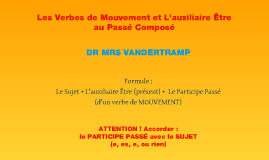 Les Verbes de Mouvement avec Auxiliare Etre en Passe Compose by ...