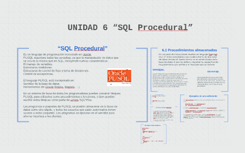 UNIDAD 6 “SQL procedural” by Sissi Nieto on Prezi