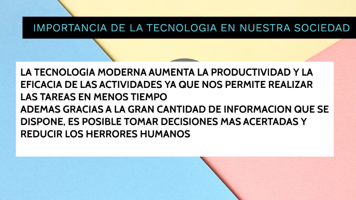 IMPORTANCIA DE LA TECNOLOGIA EN NUESTRA SOCIEDAD by Luis Hernando ...