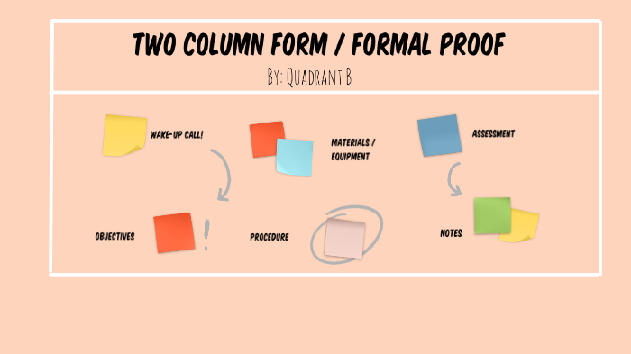 Two-column Form / Formal Proof by Yna Sanchez on Prezi