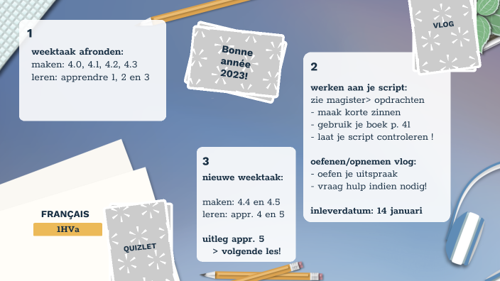 klas 1 - vlog/weektaak by Emmy van Cuijk on Prezi