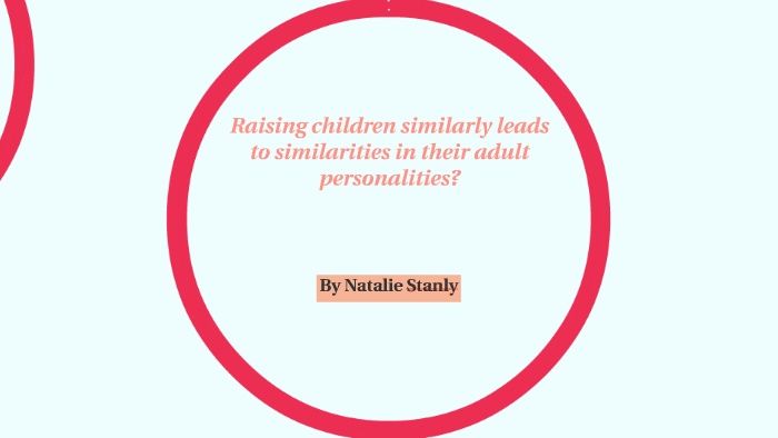 Raising children similarly leads to similarities in their adult ...