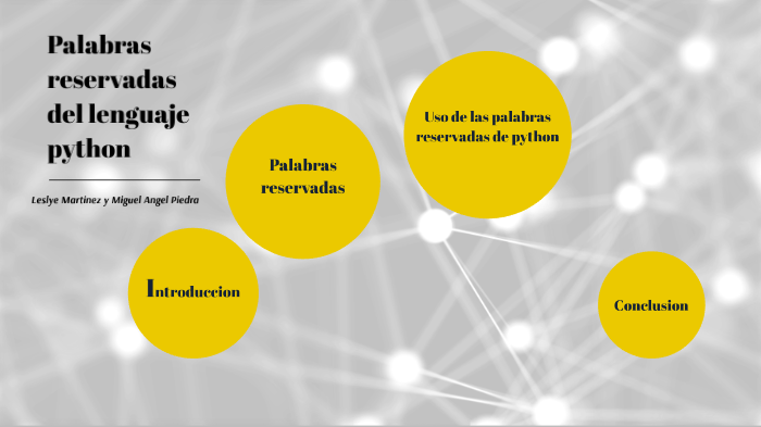 palabras reservadas del lenguaje python by leslye Martinez on Prezi