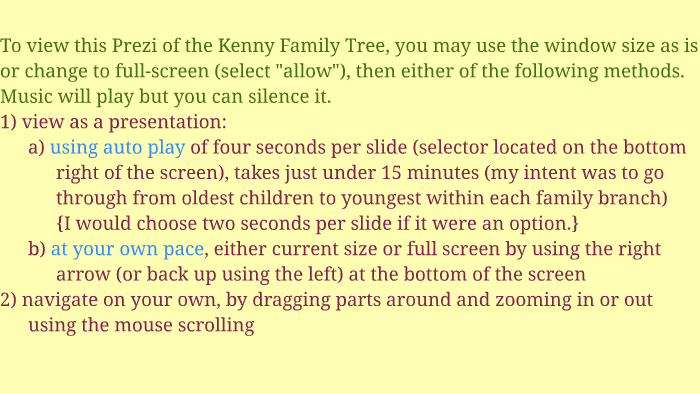 Kenny Family Tree by Deanna Reisman on Prezi