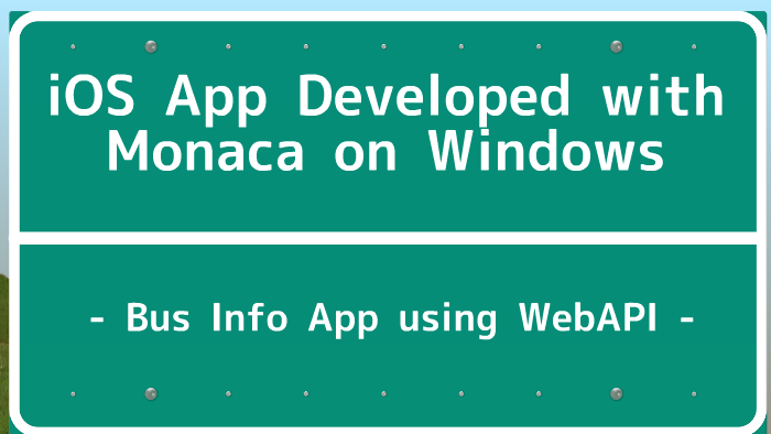 iOS App Developed with Monaca on Windows by wataru matsui