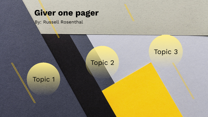 Giver one pager by RUSSELL ROSENTHAL