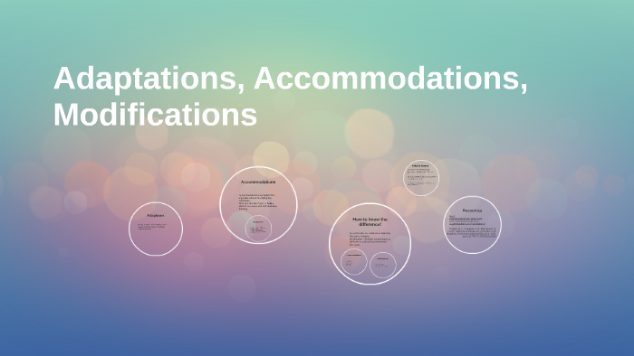 Adaptations, Accommodations, Modifications by Jessica Johnson on Prezi