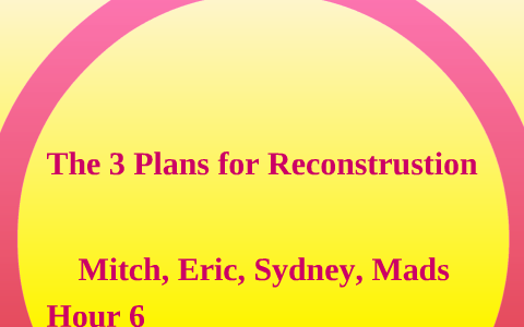 The 3 Plans for Reconstruction by mitch giannini on Prezi