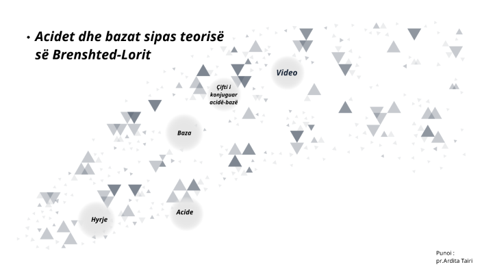 Acidet dhe bazat sipas teorisë së Brenshted-Lorit by Ardita Tairi on Prezi
