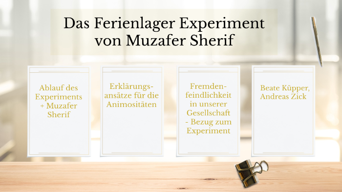 Das Ferienlager- Experiment von Muzafer Sherif by emily egeler on Prezi