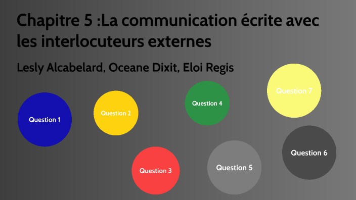 Chapitre 5 :La communication écrite avec les interlocuteurs externes by ...