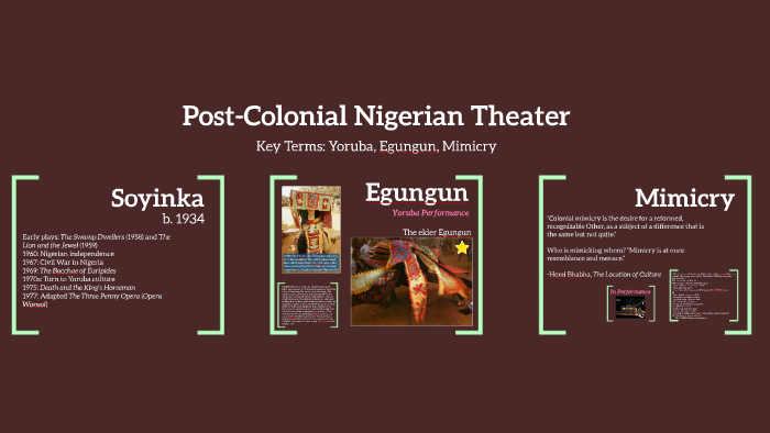 Post-Colonial Nigerian Theater by Matt Cornish on Prezi