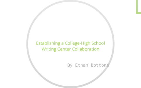 Establishing a College-High School Writing Center Collaboration by ...
