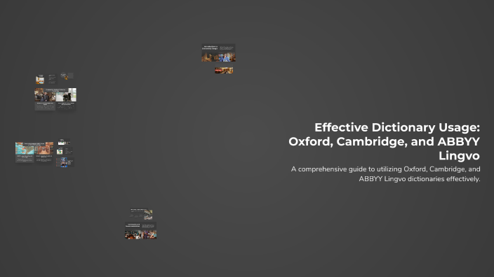 Effective Dictionary Usage: Oxford, Cambridge, and ABBYY Lingvo by ...