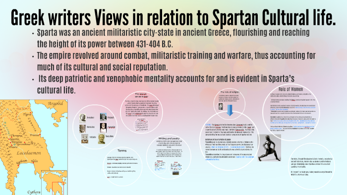 Greek writers Views in relation to Spartan Cultural life. by Hannah ...