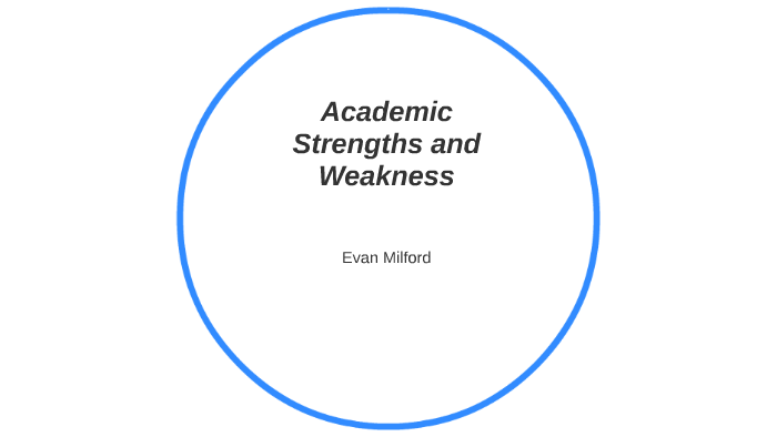Academic Strengths and Weakness by Evan Milford