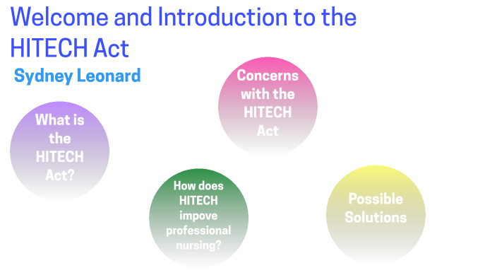 Welcome and Introduction to the HITECH Act by SYDNEY LEONARD on Prezi