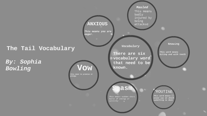 The Tail Vocabulary by Sophia B.