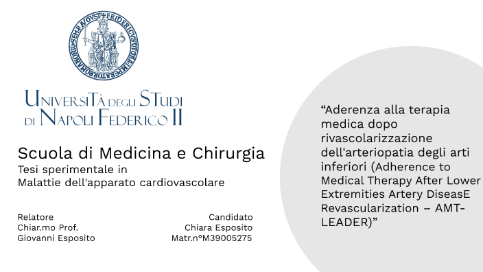 “Aderenza alla terapia medica dopo rivascolarizzazione dell ...