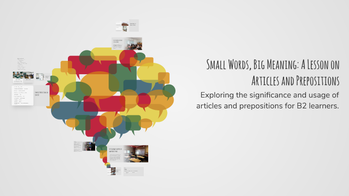 Small Words, Big Meaning: A Lesson on Articles and Prepositions by ...