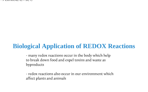 The Biological Applications of REDOX Reactions by Morgan Powe on Prezi