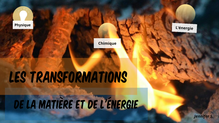 Les transformations de la matière et de l'énergie by Jennifer Salanon ...