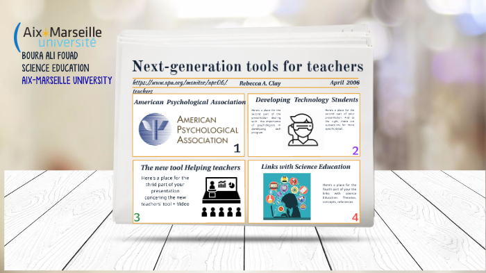 New generation tools for teachers by Fouad B on Prezi