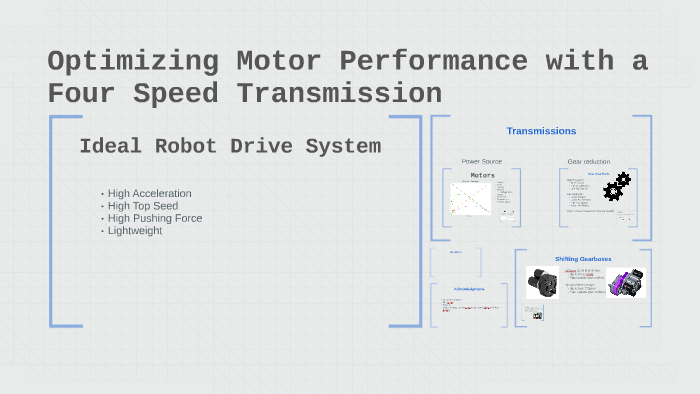 Optimizing Motor Performance with a Four Speed Transmission by Oliver ...