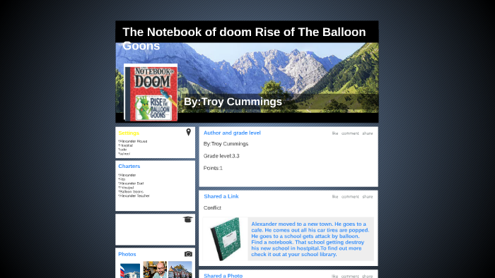The Notebook of doom Rise of The Balloon Goons by Anastasia Chavis on Prezi