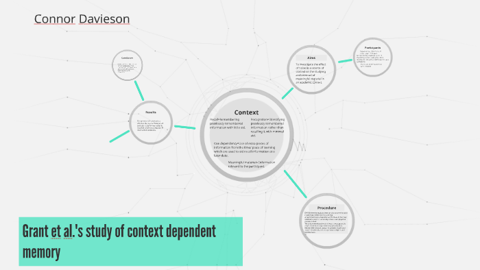 Grant et al.'s study of context dependent memory by Connor Davieson on ... Grant et al.'s study of context dependent memory by Connor Davieson on ...