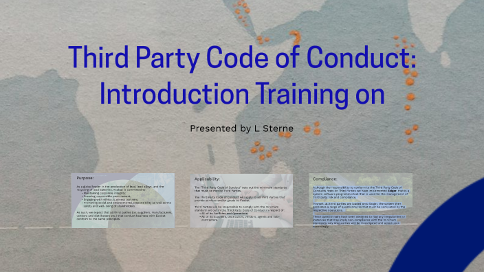 Third Party Code of Conduct by liezl Sterne on Prezi