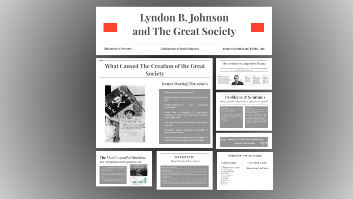 Lyndon B. Johnson The Great Society by Tony Anotta on Prezi