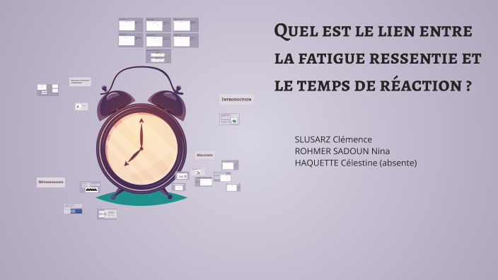 Comment la fatigue ressentie influe-t-elle sur le temps de réaction? by ...