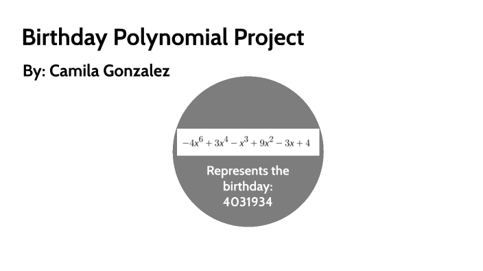 Algebra 2- Birthday Polynomial Project by Camila Gonzalez on Prezi