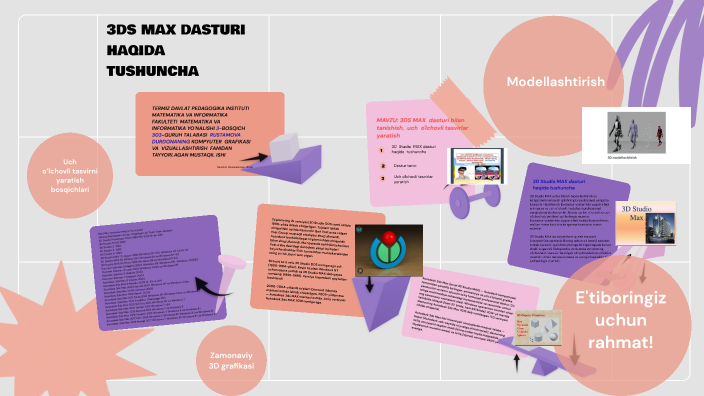 3DS MAX dasturi bilan tanishish, uch o'lchovli tasvirlar yaratish by ...