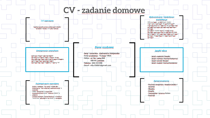 CV - zadanie domowe by Ola Sulejewska on Prezi