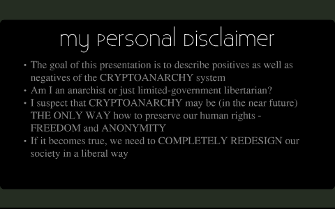 Cryptoanarchy - 19 years since Crypto Anarchist Manifesto by Pavol ...
