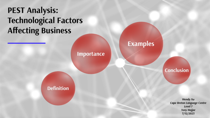 PEST Analysis: Technological Factors Affecting Business by Wendy Xu on ...