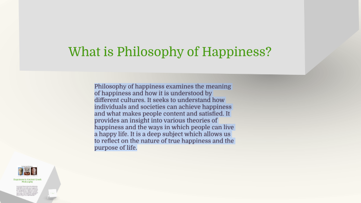 An Exploration of Philosophy of Happiness by shalmaz sadath