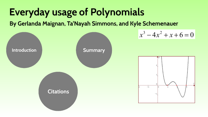 Everyday uses of Polynomials by Kyle Schemenauer on Prezi