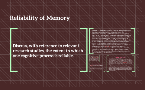 Reliability of Memory by Raleigh Zook on Prezi