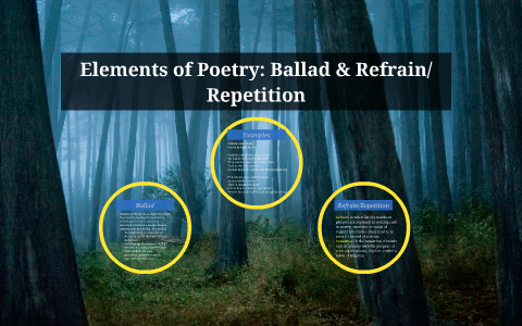 Elements of Poetry: Ballad & Refrain/Repetition by Toni Roach-Cardella ...