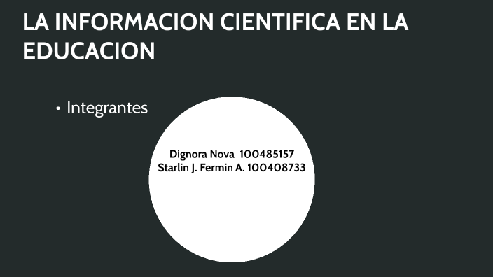 La Informacion cientifica en la investigacion by Starlin J. Fermin ...