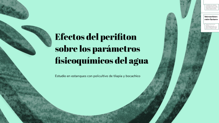 Efectos del perifiton sobre los parámetros fisicoquímicos del agua by ...