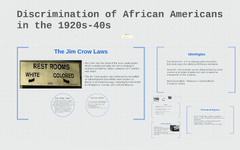 Discrimination of African Americans in the 1920s-40s by . Chai on Prezi