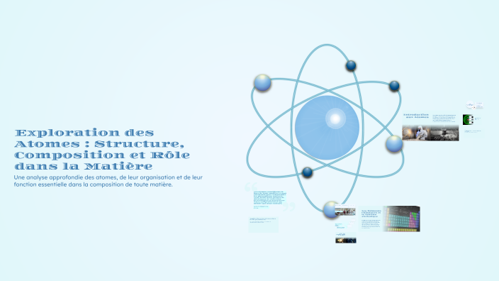 Exploration des Atomes : Structure, Composition et Rôle dans la Matière ...