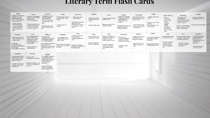 Literary Term Flash Cards by Tristan Harris on Prezi