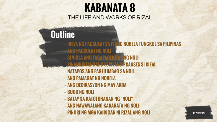 LIFE AND WORKS OR RIZA_KABANATA 8 by Abayon Judy, B. on Prezi