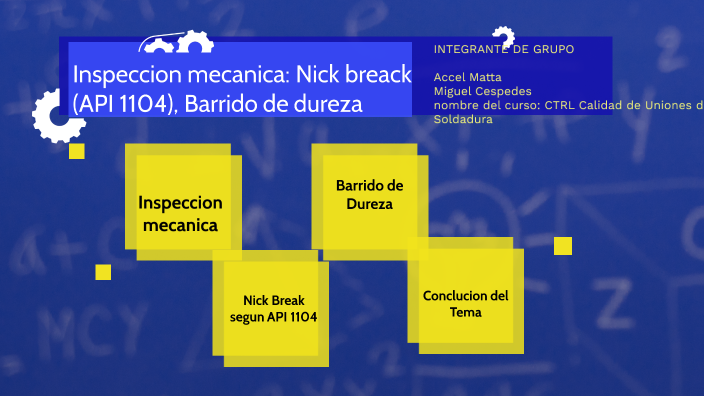 Inspeccion mecanica: Nick breack (API 1104), Barrido de dureza by ...