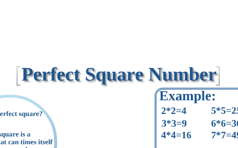 Perfect Square Number! by Jimmy Ng